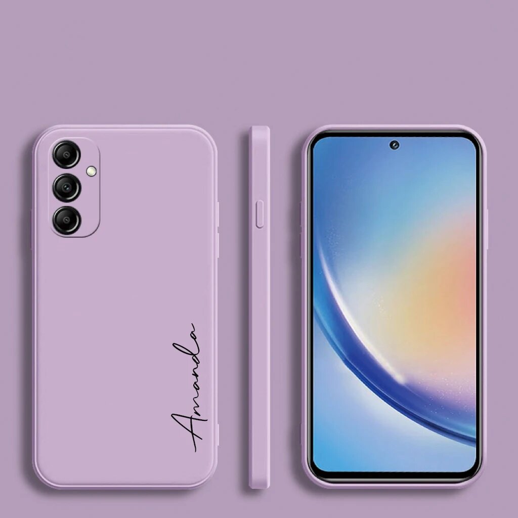 Для Samsung Galaxy A55 5G индивидуальный персонализированный именной инициалы мягкий Grass Purple