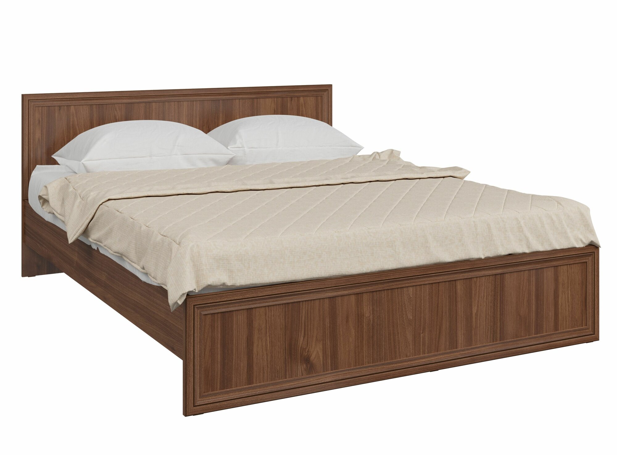 Каркас кровати под ортопедическое основание 2000х1600 Мирелла Орех селект + Ортопедическое основание 160х200 см (Атмосфера)