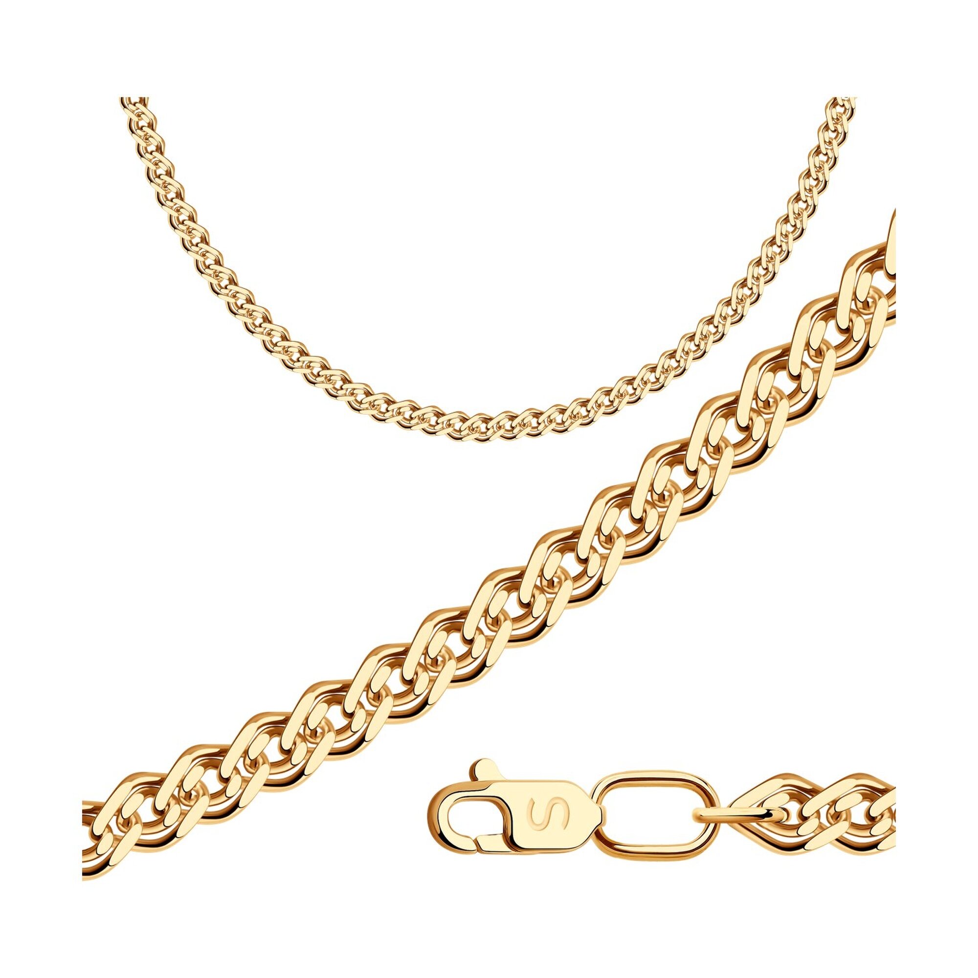 Цепь красное золото, 585 проба