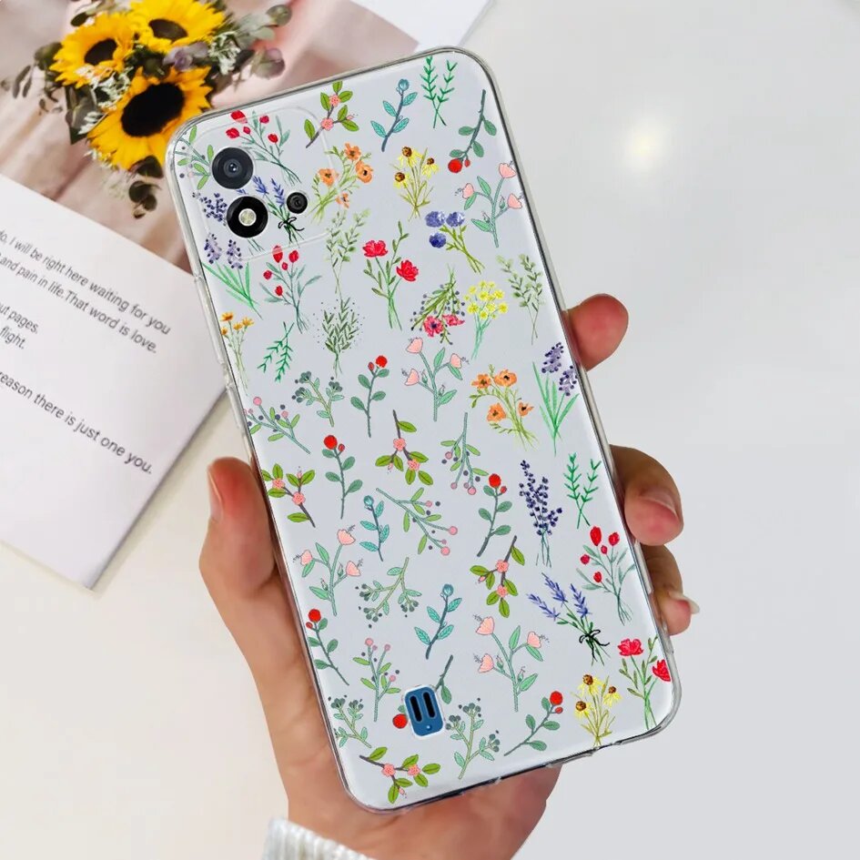 Чехол Realme C11 2021 с цветами, case-c56