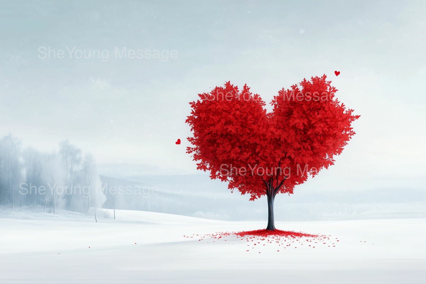 Открытка на День влюбленных "Дерево любви", 10 x 15, крафт-конверт