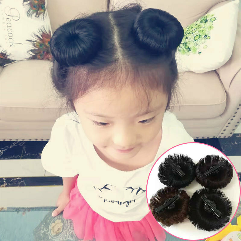 Детский полупарик для волос, женский шиньон, резинка для волос, ханьфу, заколка-утконос, повязка для волос, прическа в виде бутона, древний костюм, пучок