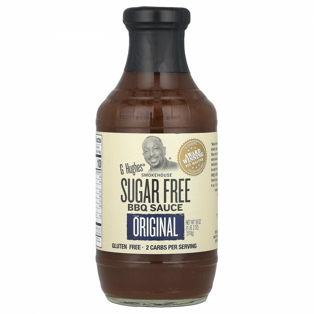 G Hughes, соус барбекю без сахара, оригинальный, 510 г (18 унций)