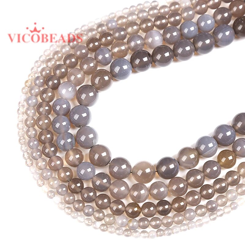 Бусины из серого агата Verkadebeads 6-12 мм 4mm about 95pcs