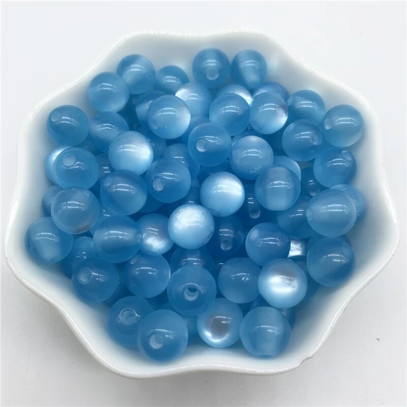 50 шт. полимерные бусины "кошачий глаз" RYFDBMauve 8 мм 08