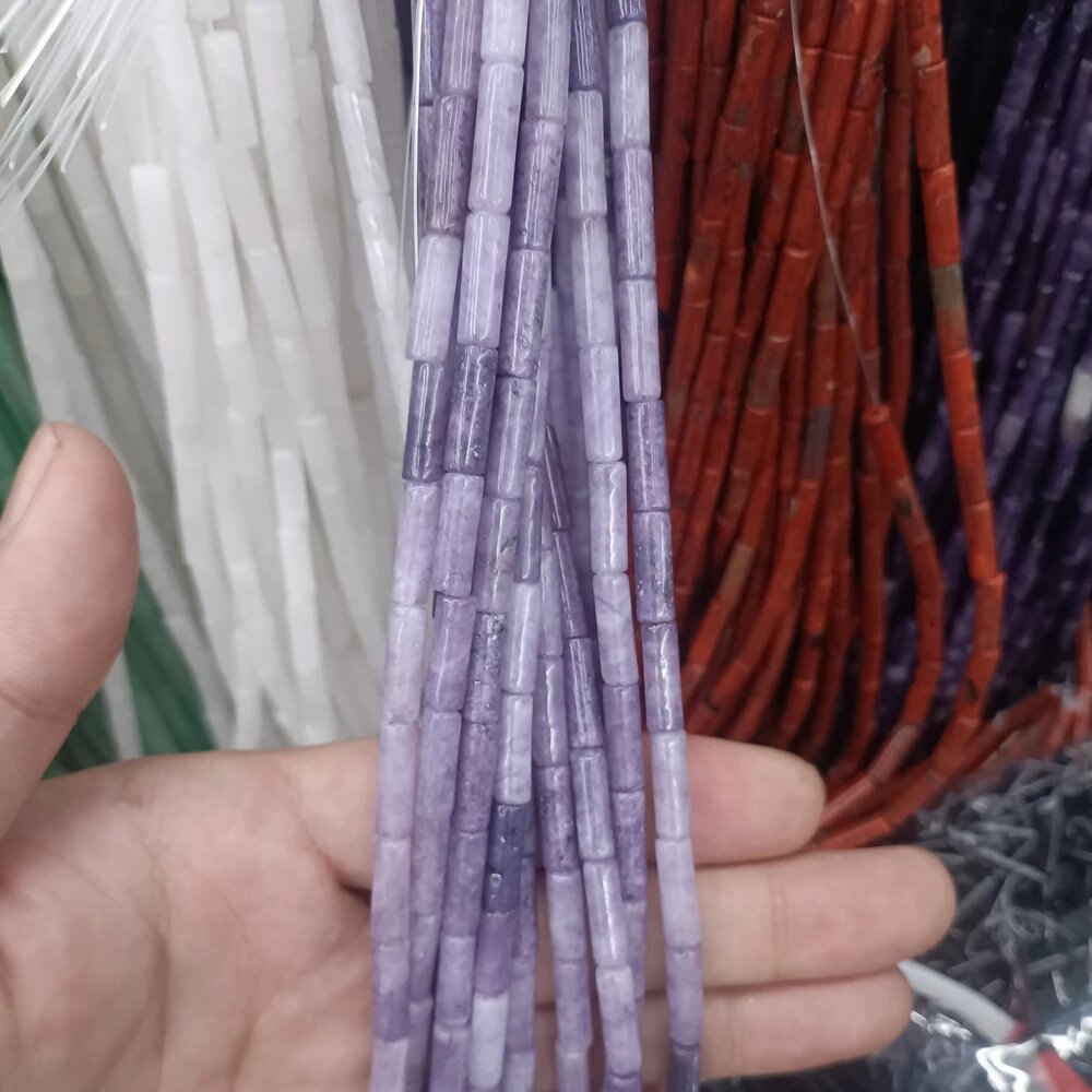 Бусины из натурального камня аметист, хрусталь, лазурит 2x4 мм Amethyst