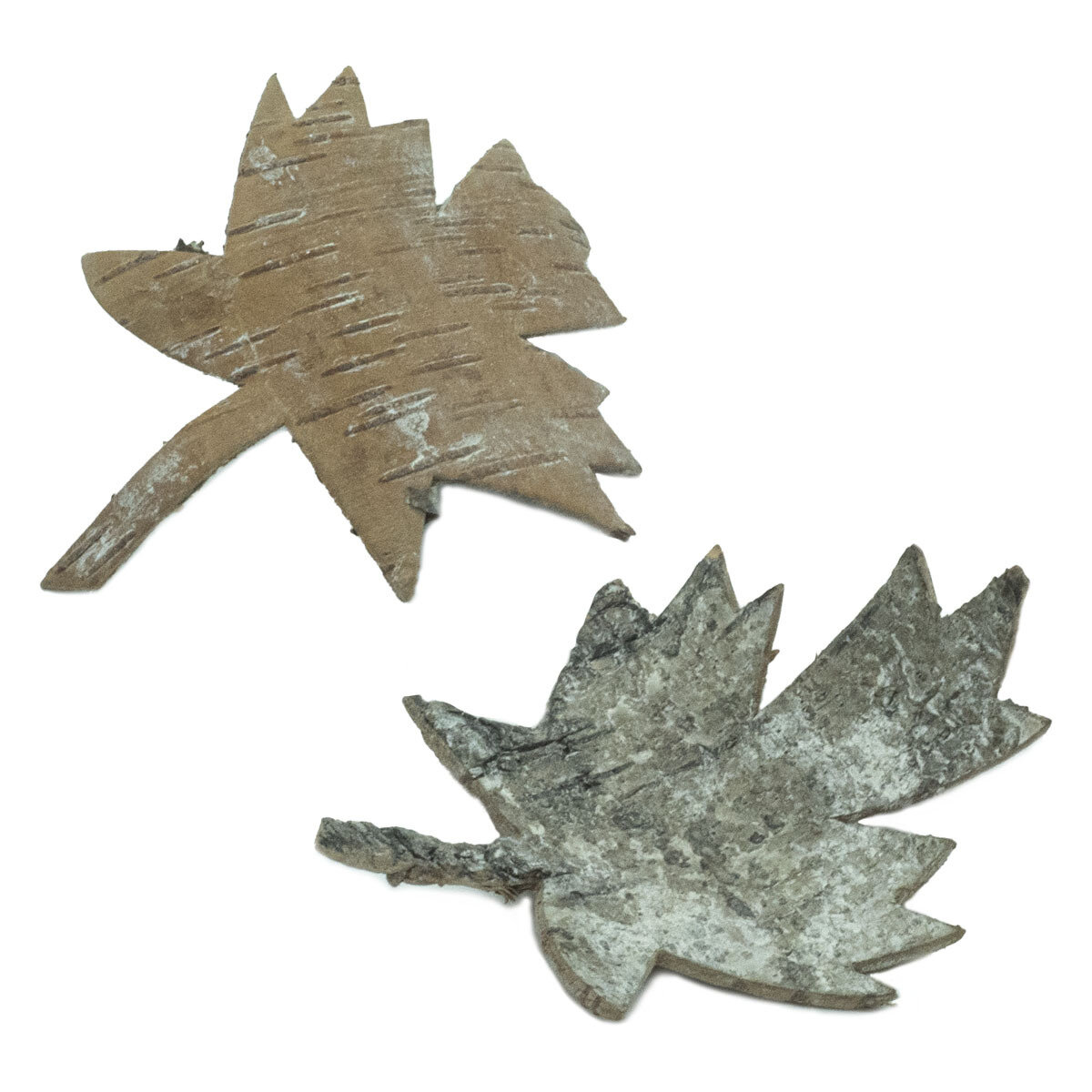 YW257 Декоративные элементы из коры дерева 'Кленовый лист', 11*7см, 6шт/уп (белый)