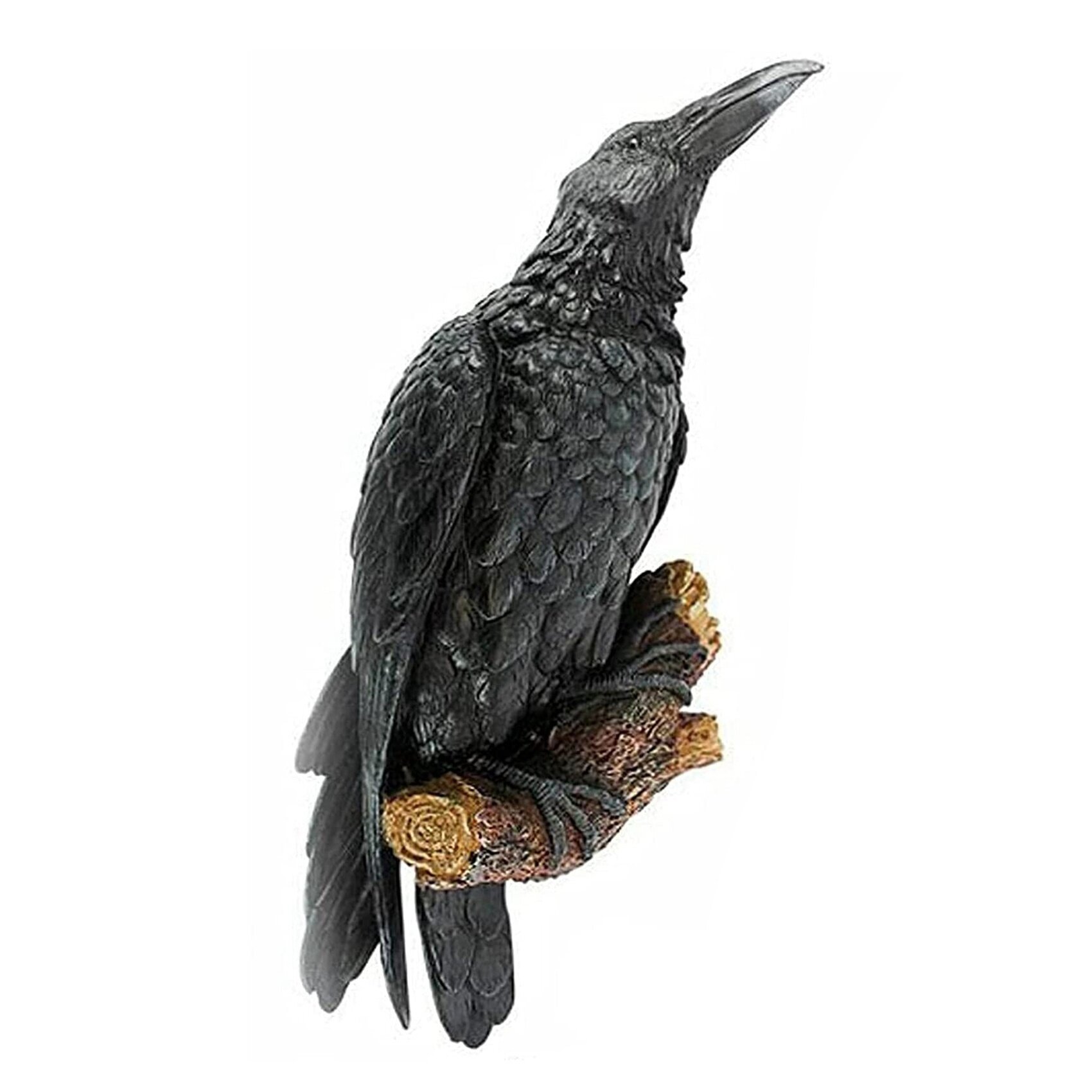 Реалистичная статуя ворона из смолы для декора на Хэллоуин, украшение дома и сада, тематические вечеринки, мистический акцент, 6x9x20 см