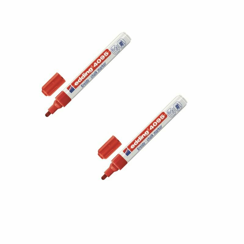 Edding Маркер меловой chalk marker, красный, 2 уп.
