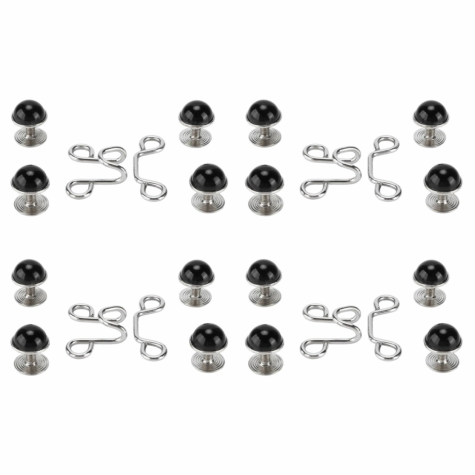 16 шт. булавок для пуговиц, черный жемчуг