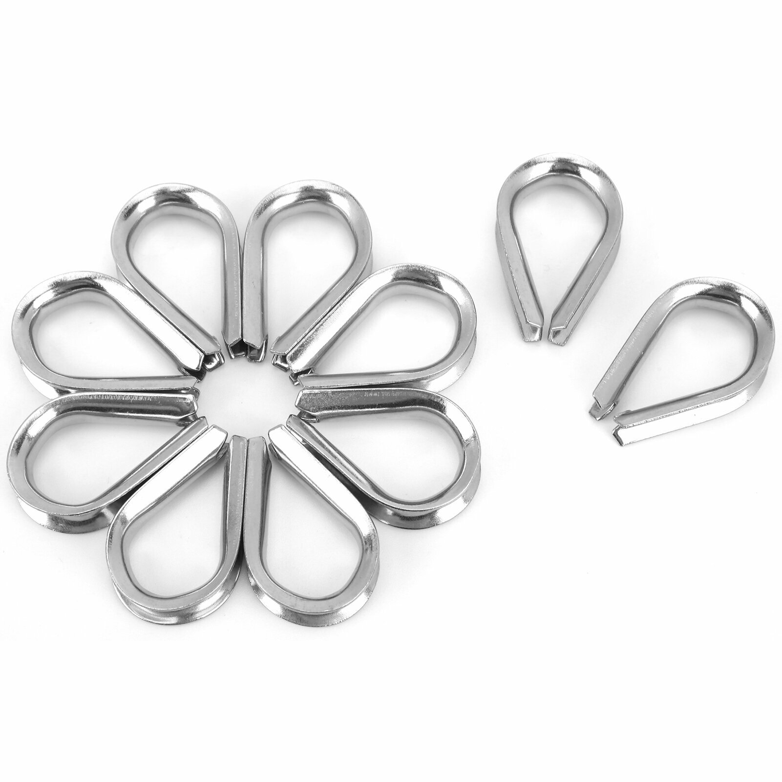 Зажимы для тросов из нержавеющей стали 8 мм, защитные кольца для кабелей, коуши