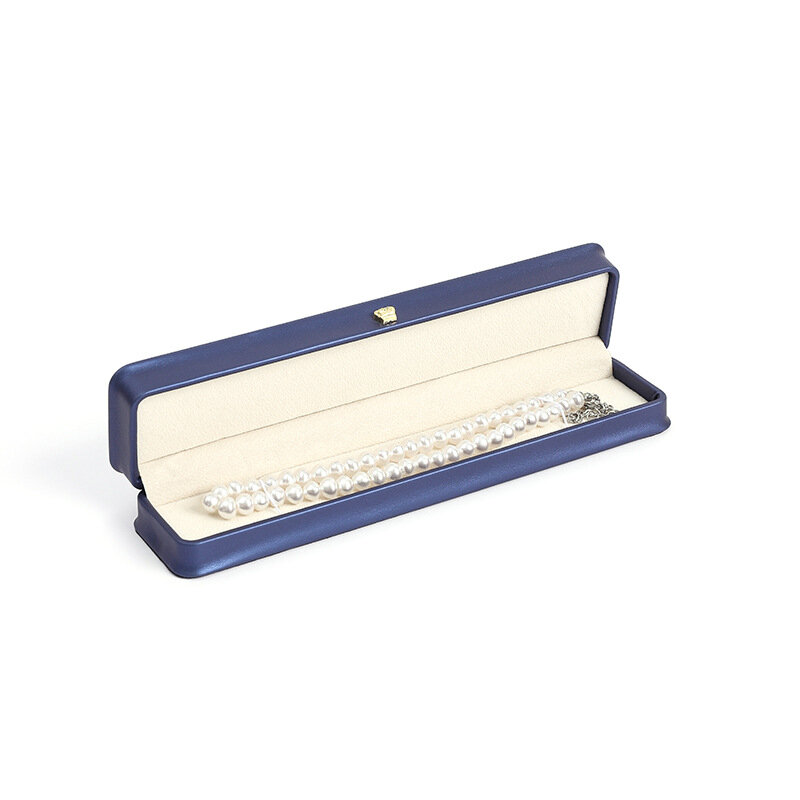 Шкатулка для драгоценностей "Корона", с кольцом-подвеской, искусственная кожа, синяя