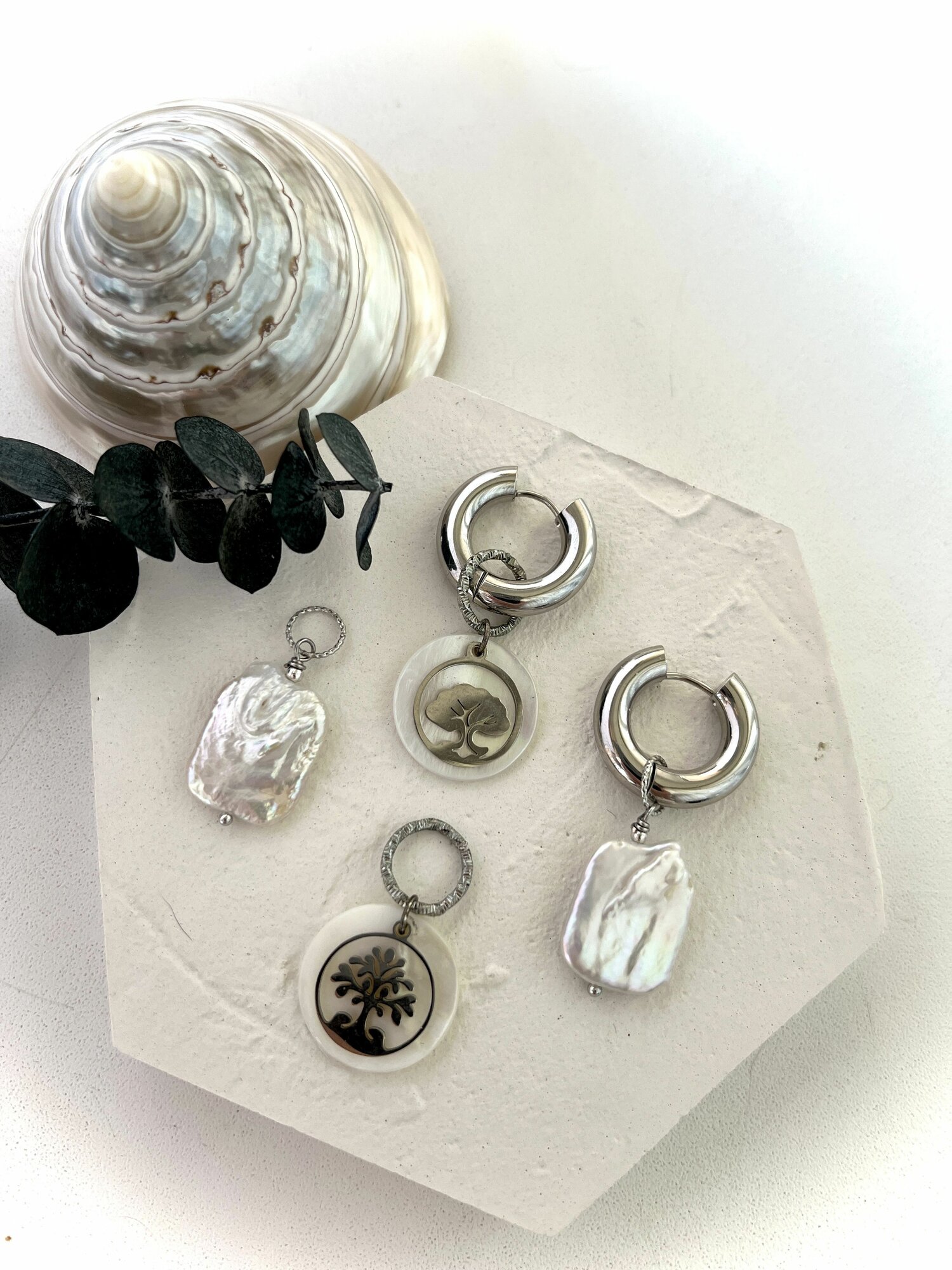 Серьги, ракушка, жемчуг культивированный