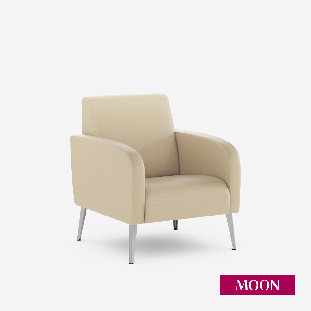 Кресло MOON 157 нераскладное, экокожа, цвет бежевый, 76*84*91, эксклюзивная высокоэластичная пена (UniqFoam).