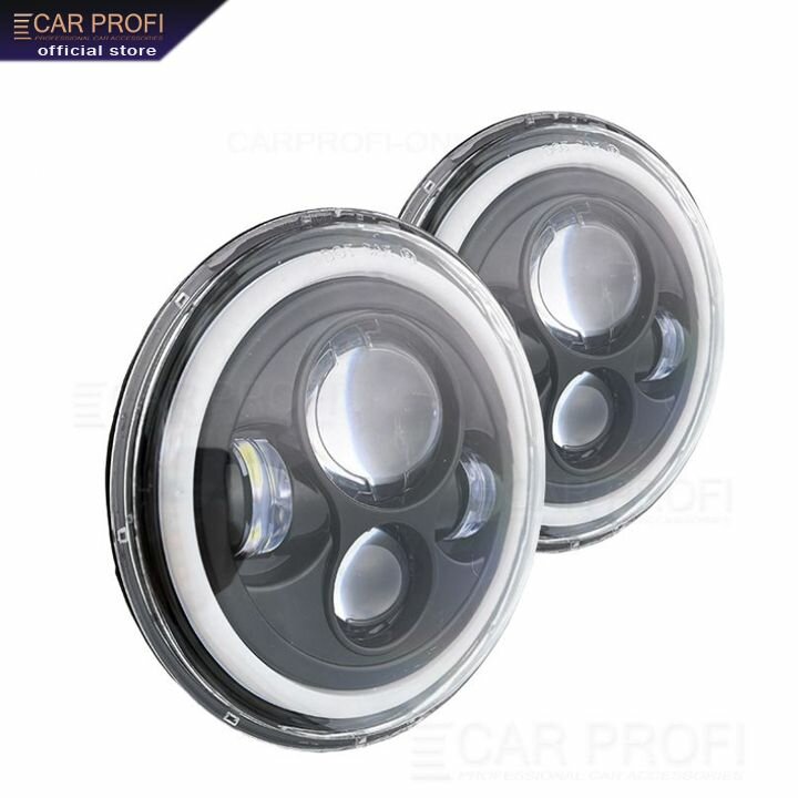 Светодиодные фары CarProfi CP-LED-7"- 246, CREE 2525, DRL / Поворотник (к-т 2 шт)