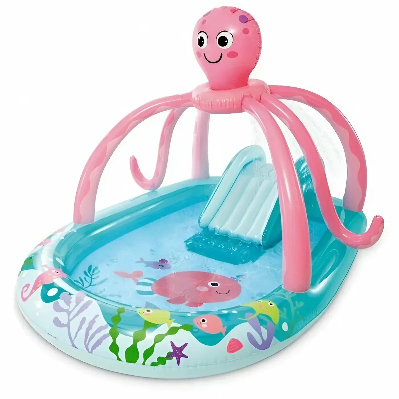 Игровой центр Intex "Дружелюбный Осьминог" 56138, наземный, голубой, 234x183x150 см