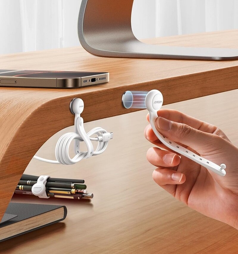 Органайзер держатель для проводов магнитный самоклеющийся 6шт белый