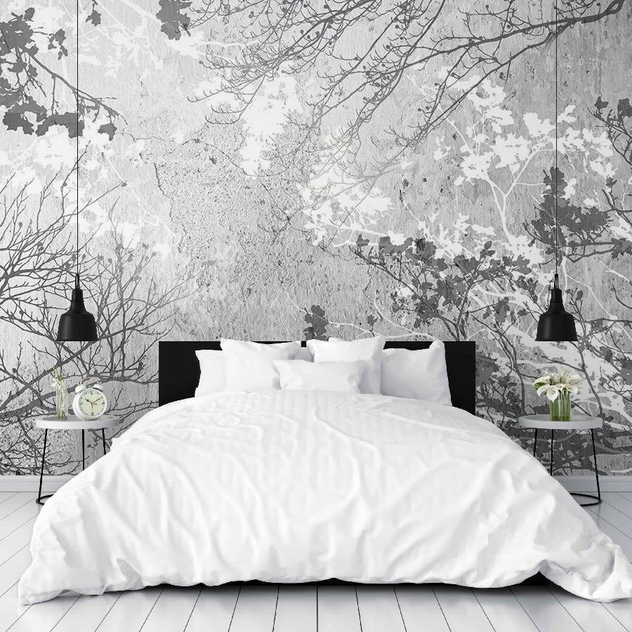 Фотообои Ветви серые 9-1922-L-Флок 270 x 400 см (ВхШ) Бесшовные, флизелиновые, влагостойкие обои MasterFresok