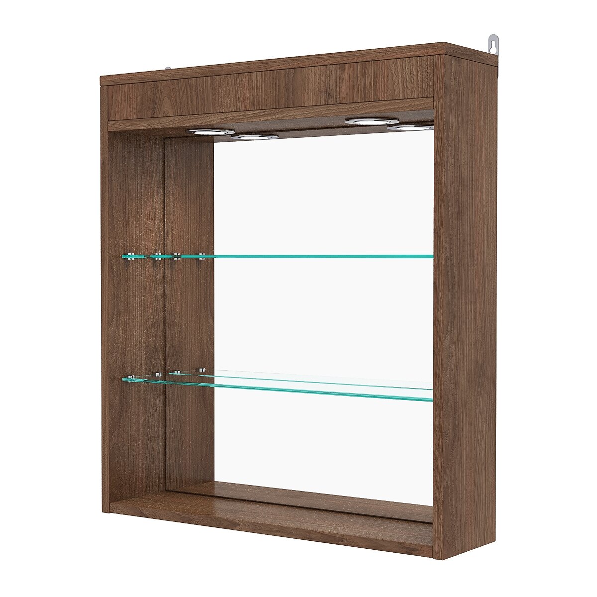 Витрина настенная №1-4Г с зеркалом и с подсветкой, Орех. Производитель товара - компания Westcom.