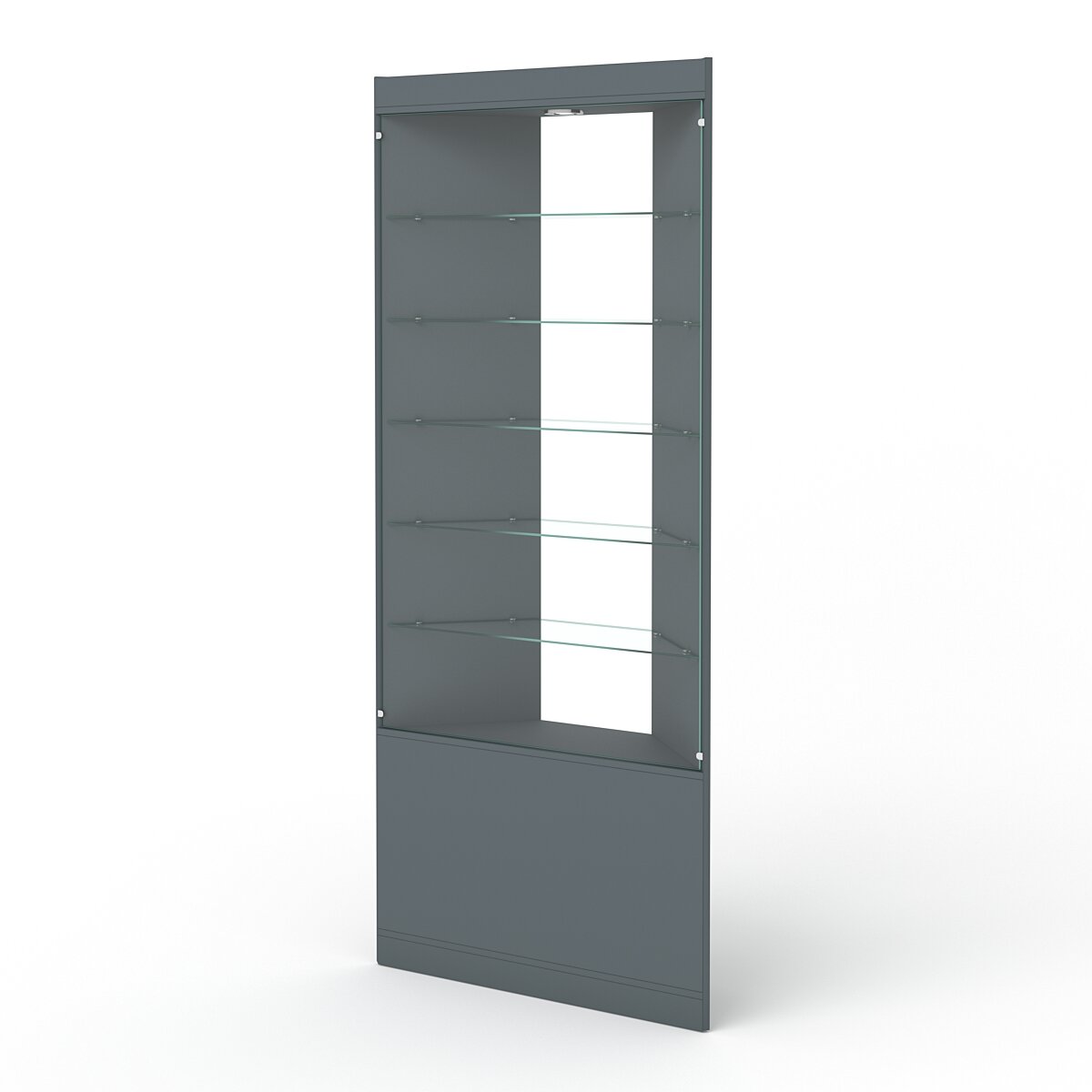 Витрина №5 угловая (без дверок, фасад - стекло), Темно-Серый. Производитель товара - компания Westcom.
