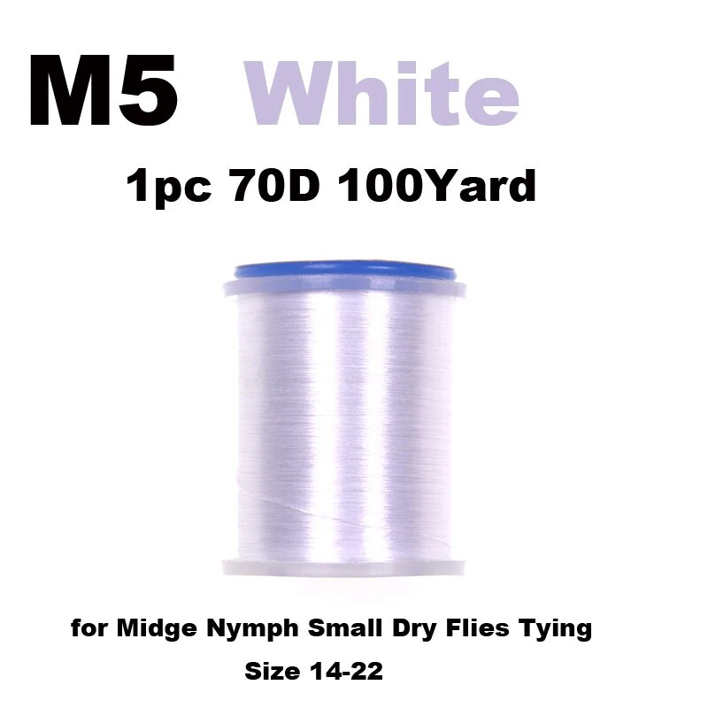 Нить для мушек M5 White, 70D, 100 Yard, Белый
