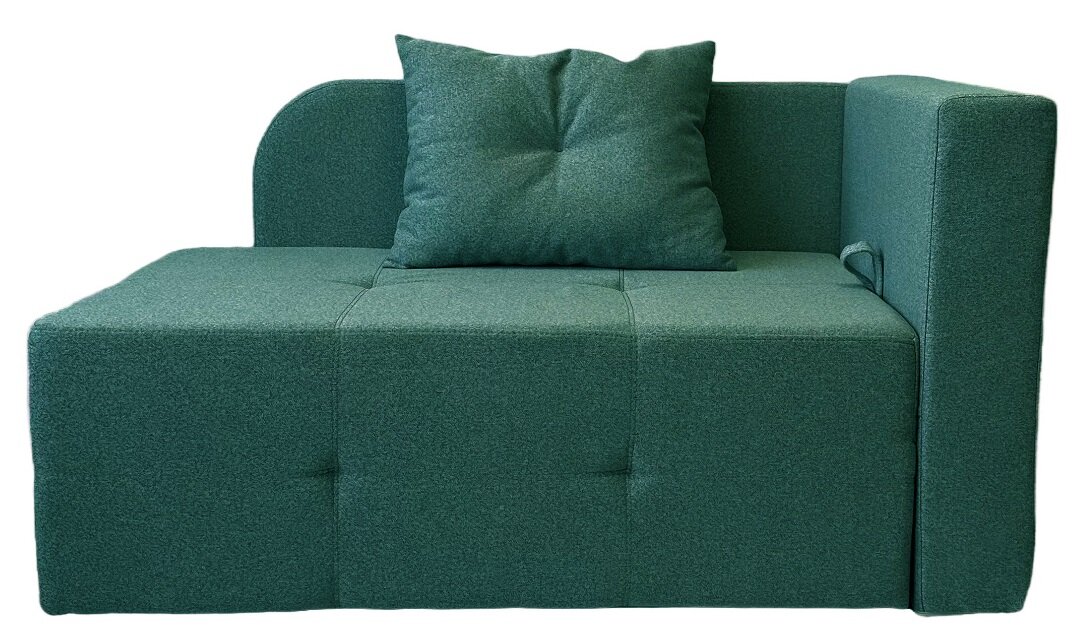 Диван тахта раскладной StylChairs Дарья (Правый), ткань, морской волны, с ящиком