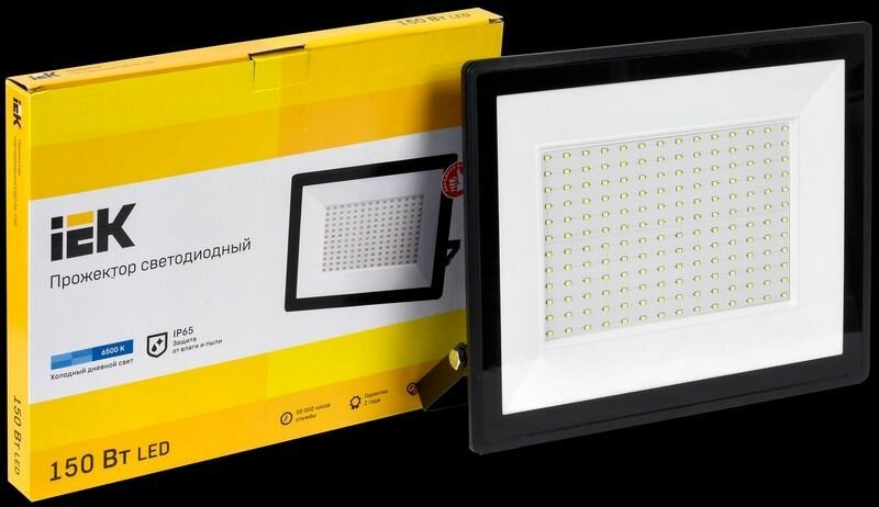 Прожектор светодиодный СДО 06-150 IP65 6500K черный IEK