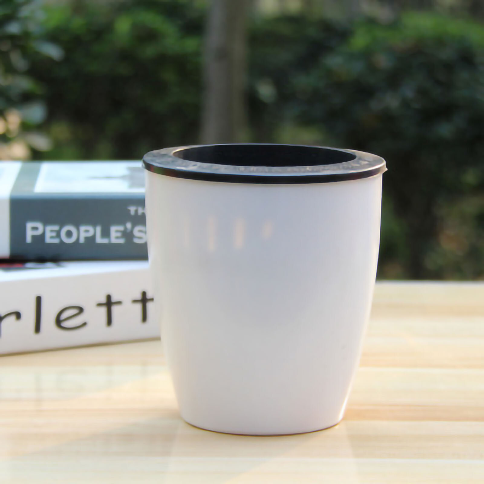 Круглая подставка для цветов самопитаяся из ПП смола горшок для цветов с посадочной корзиной хлопковая веревка горшок M7 Белый вес300г 1 шт.