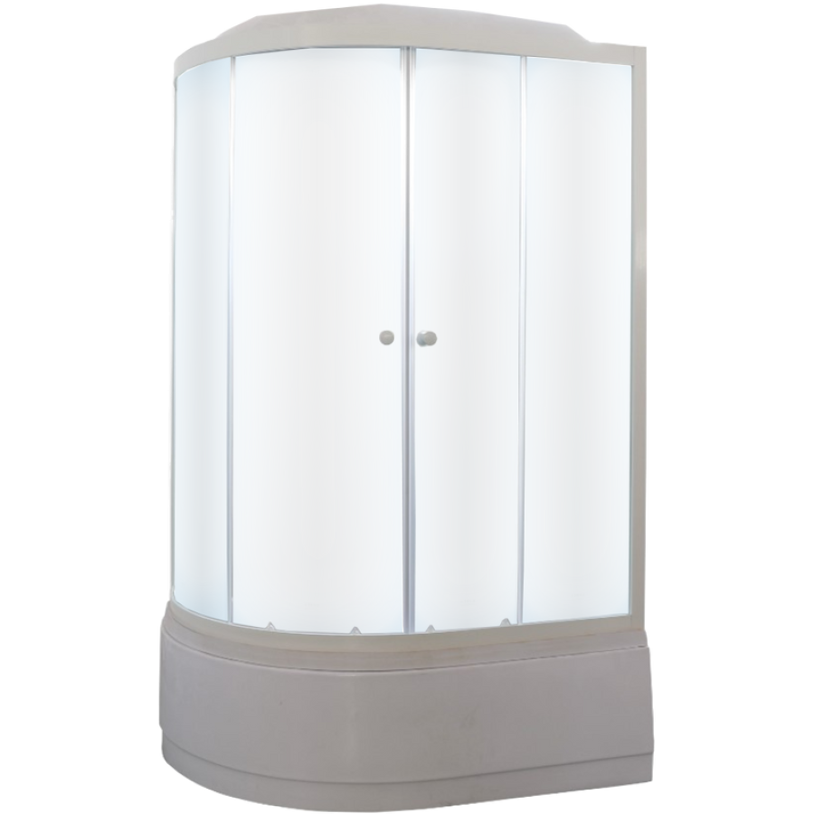 Душевая кабина Parly Tomorrow EF1221R 80x120, с поддоном, профиль белый, стекло матовое, R