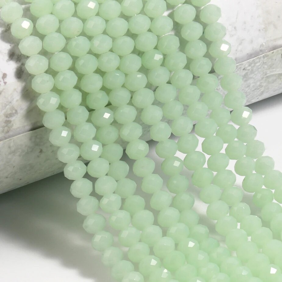Хрустальные бусины GMB724 3/4/6/8 мм 140 шт Изумрудный, 3mm 105-115pcs, light green