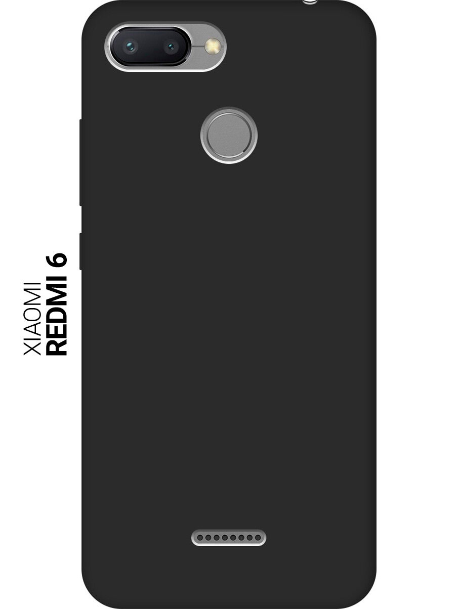 Матовый Soft Touch силиконовый чехол на Xiaomi Redmi 6, Сяоми Редми 6 черный