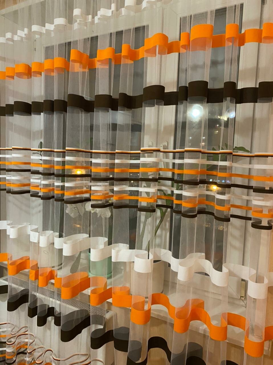 Тюль в полоски высота 260 см, ширина 300 см крепление-Лента. Тюль для гостинной, Тюль для спальни, Тюль для зала, Тюль для кухни, Тюль для квартиры, Тюль для дачи, Тюль для балкона, Занавески, Шторы.