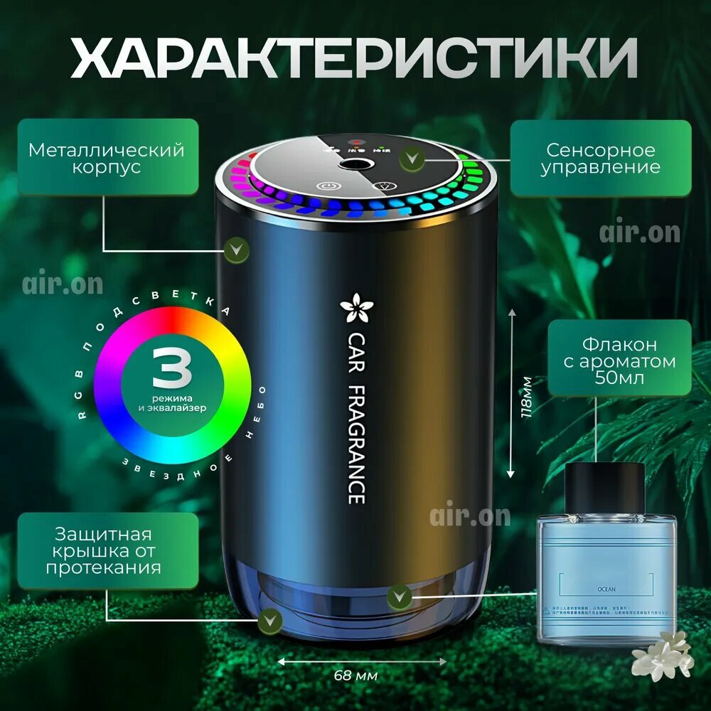 Ароматизатор автомобильный, Ароматизатор+аромат ОкеанL, 50 мл