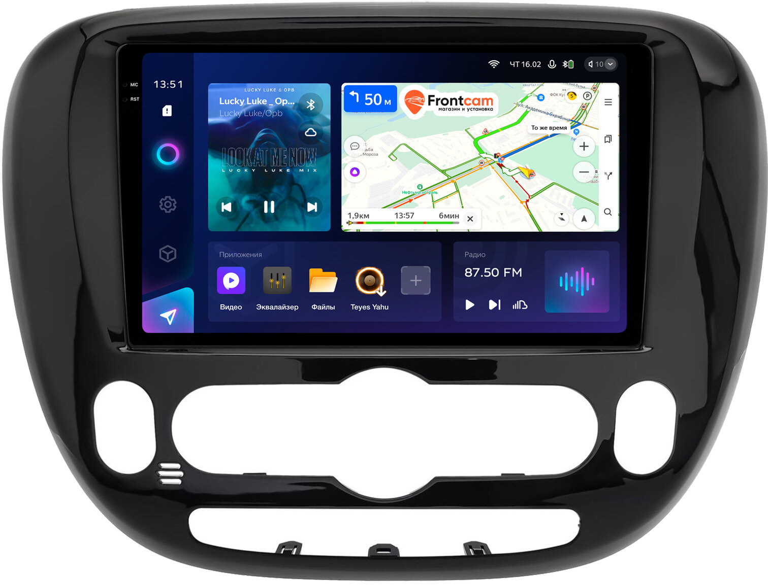 Штатная магнитола Kia Soul 2 2013-2019 (глянцевая, с климат-контролем, Тип 2) Teyes CC3 2K 4/32 9.5" RM-9-0662 Android 10 (4G-SIM, DSP, QLed)
