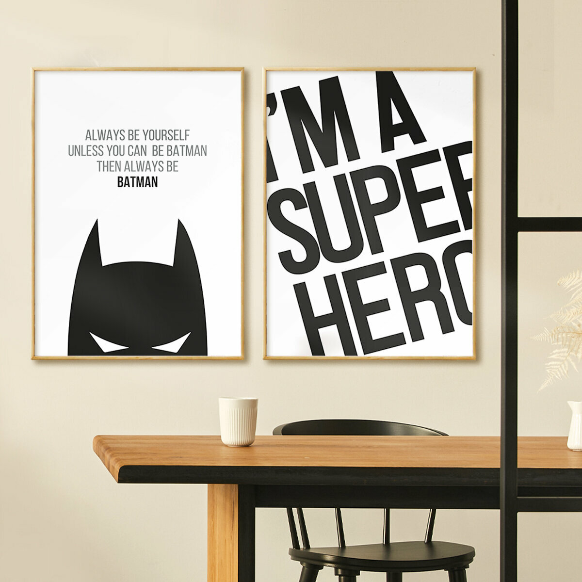 Постер 2 шт 40x50 без рамки "Бэтмен супер герои рисунок" набор картин для интерьера