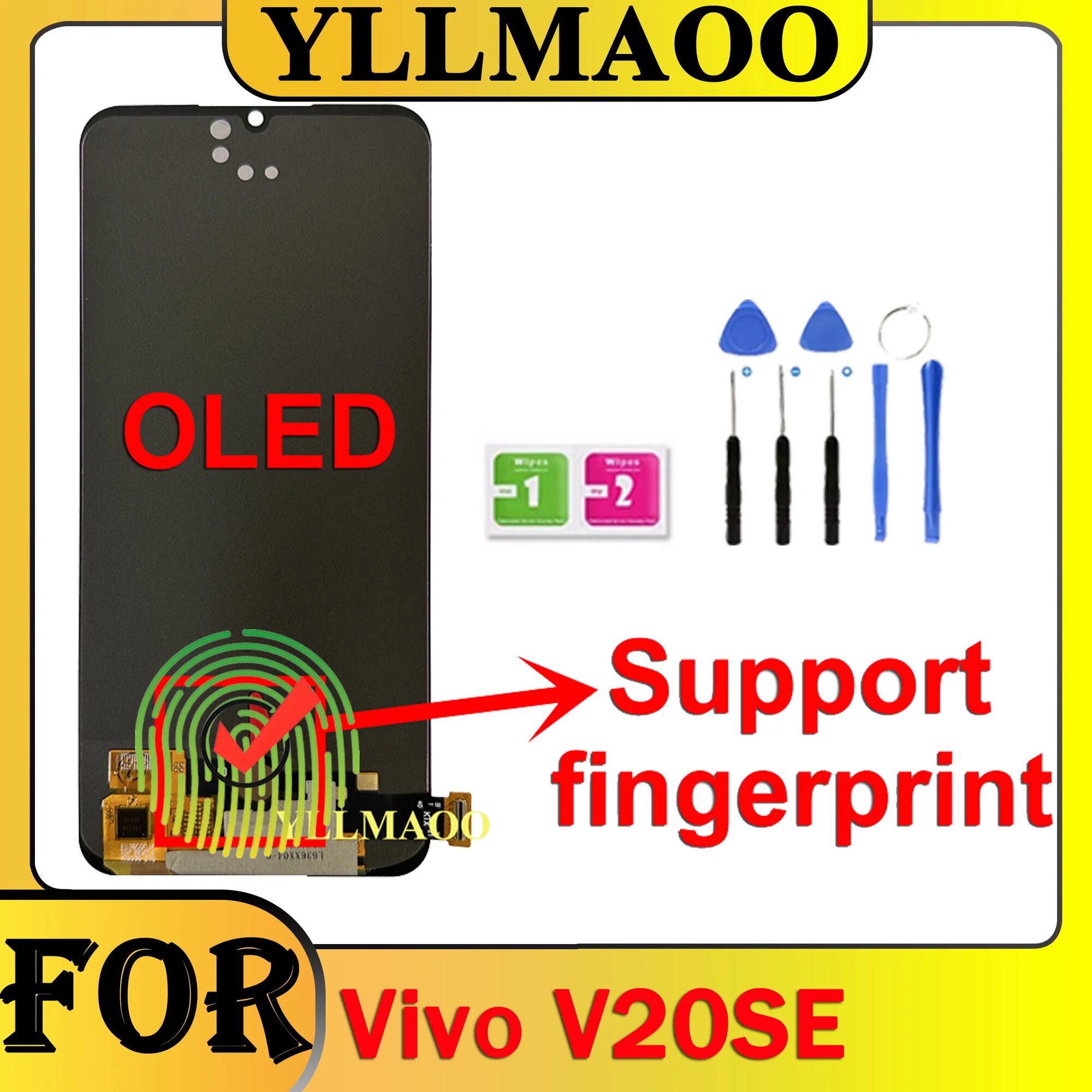 ЖК-дисплей с OLED-экраном для Vivo V20 SE V2022 V2023 V2024 V2025 V20SE, дисплей с сенсорным дигитайзером в сборе, запасные части, Подарочные инструменты