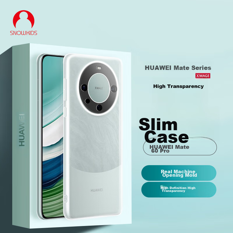 Snowkids Huawei Mate60 Pro Phone Case, Mate60 Pro+ Protective Case, Shockproof Soft Case, Mate60 Porsche Design TPU Transparent Outer Shell, Anti-Drop Ultra-Thin Case, Protective Cover