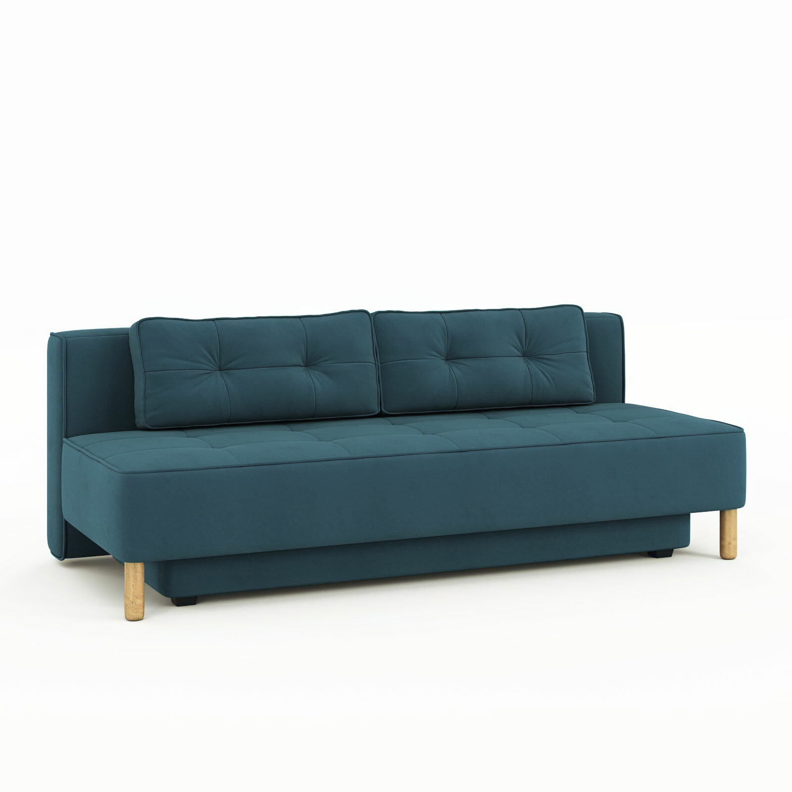 Прямой диван Элфи на ножках раскладной 200 см, еврокнижка, микровелюр