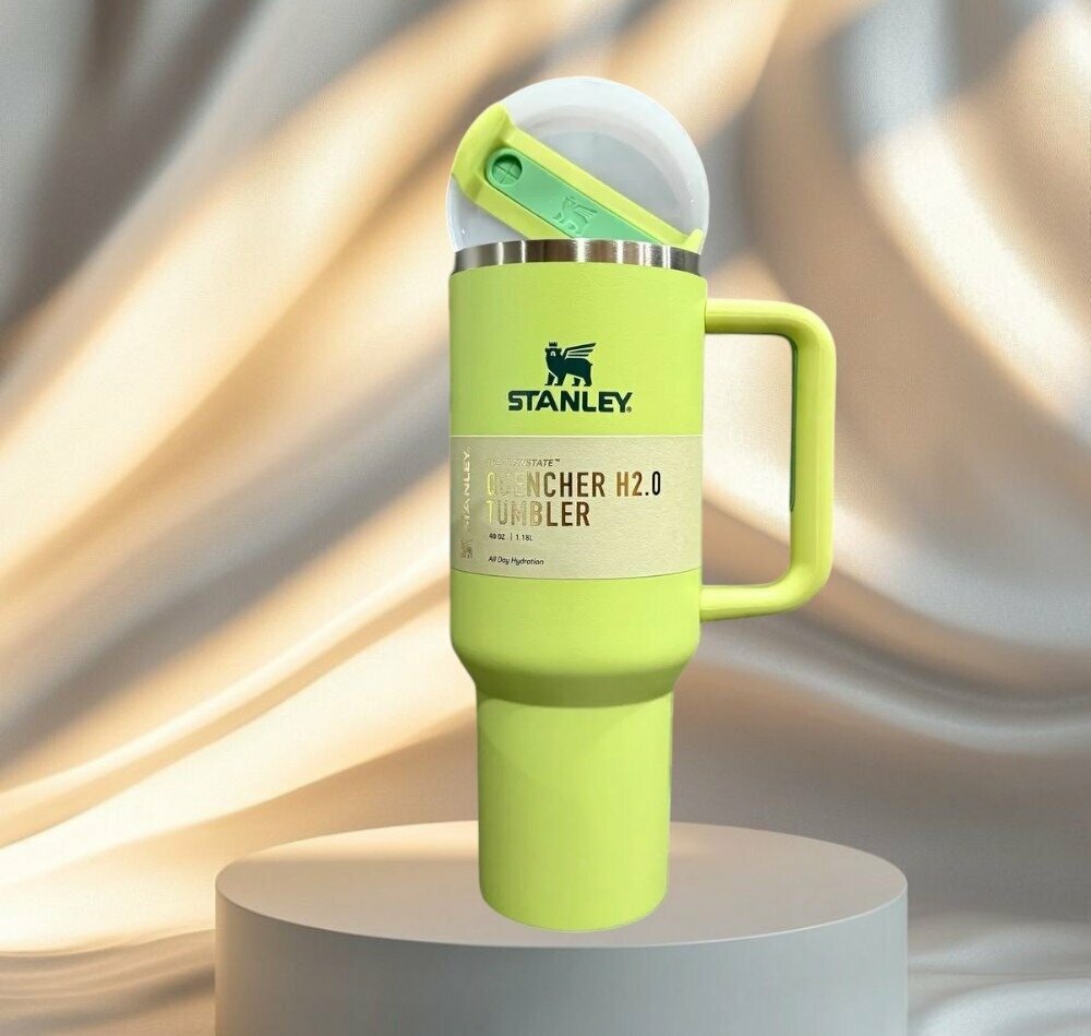 Термокружка из нержавеющей стали Stanley 1.18л, Зеленый + колпачок для трубочки в подарок