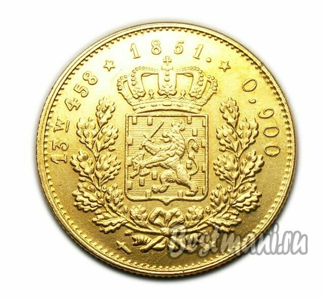 Золотые 20 гульденов 1851 Нидерланды сувенирная копия монеты, нумизматика, деньги для коллекции