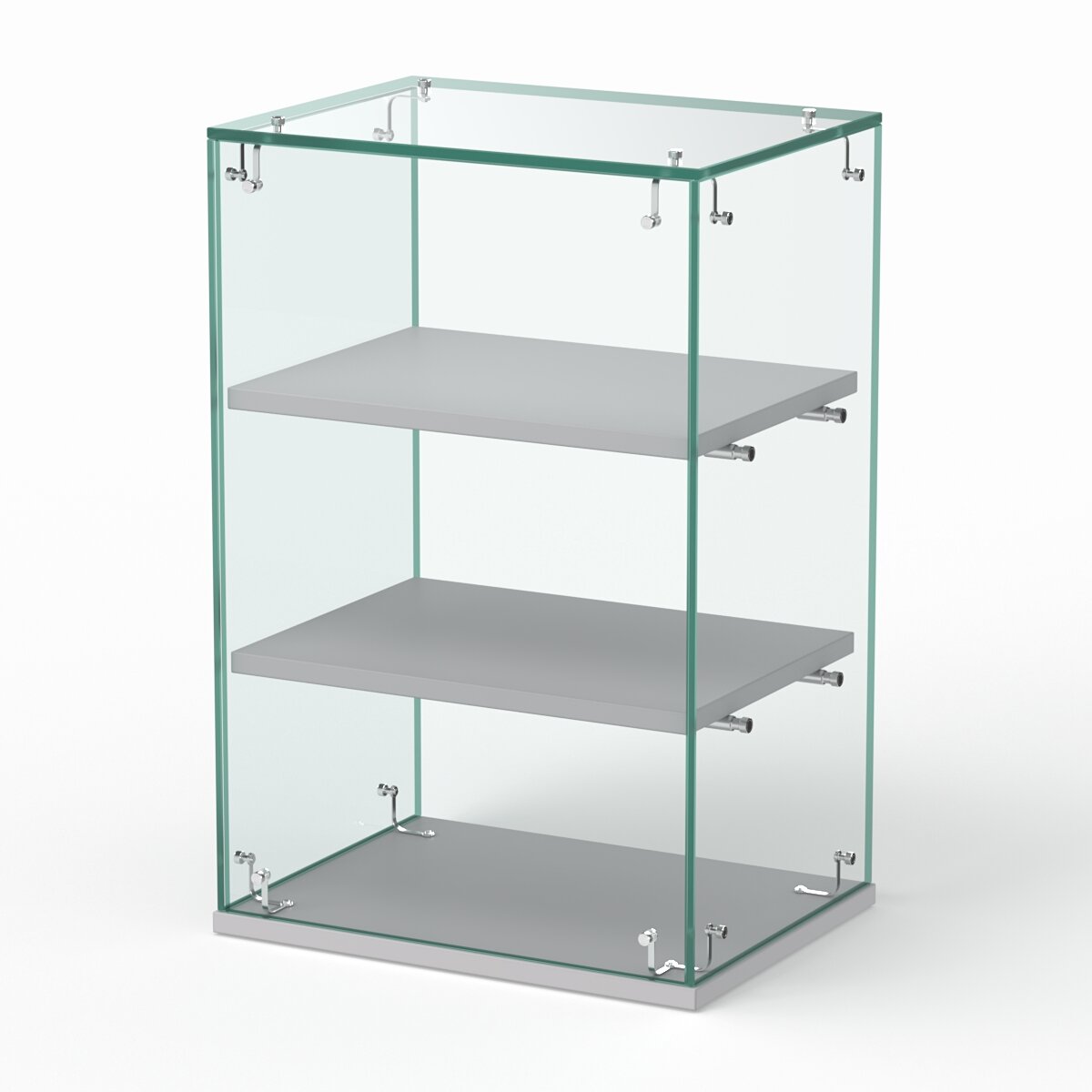 Витрина "сладость" №10А-О-П для выпечки настольная с прямыми полками без дверки пдсп, Серый