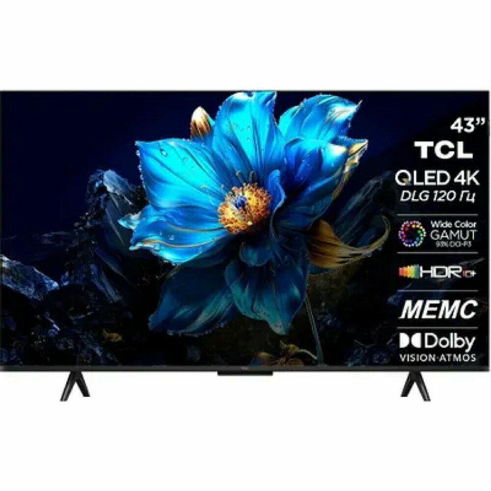 Телевизор TCL 43P7K, разрешение 3840 x 2160, 43"