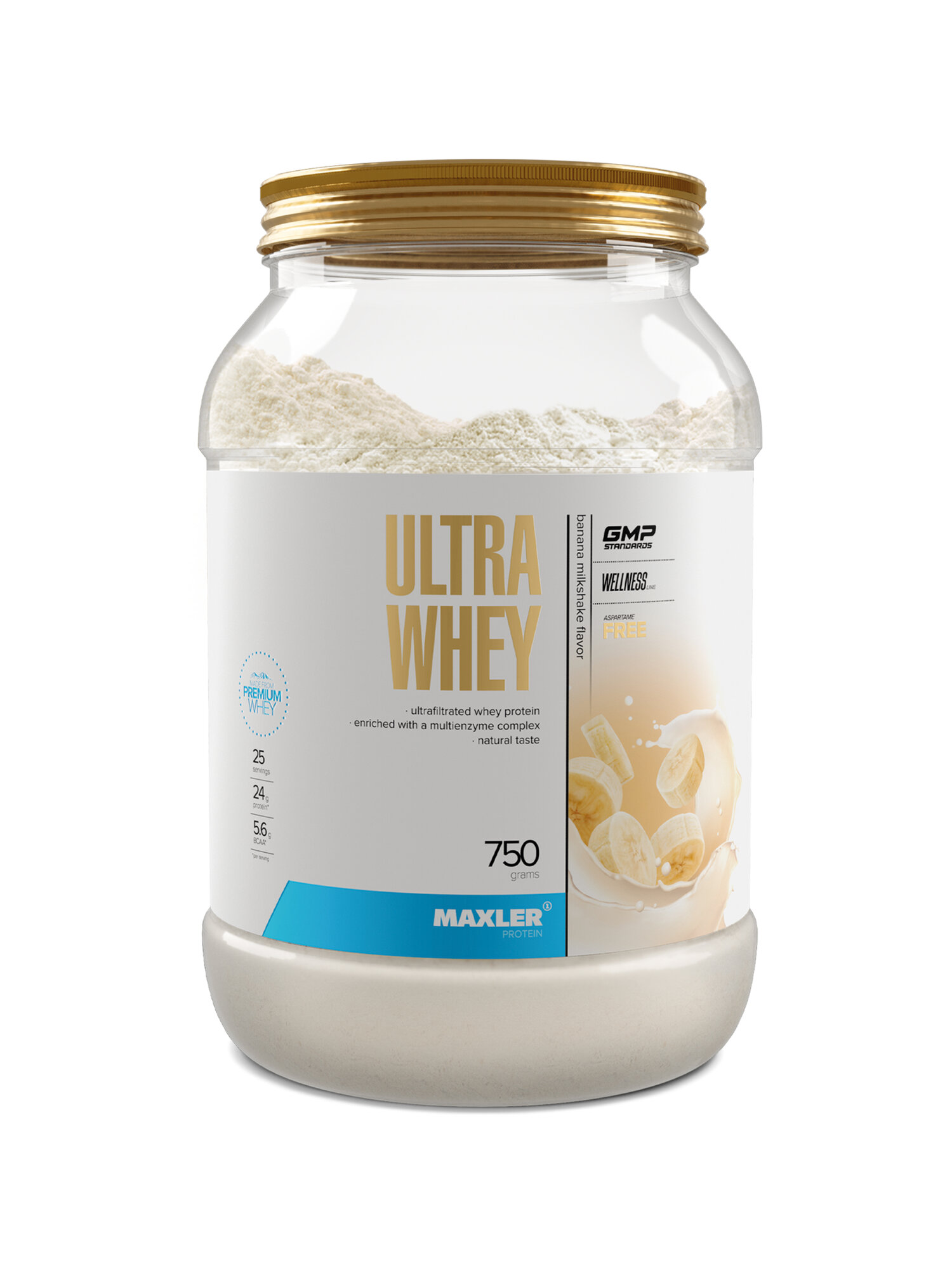 Протеин сывороточный Maxler, порошок, 750 г - Банановый милкшейк