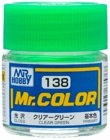 C138 краска художественная т. м. MR.HOBBY 10мл CLEAR GREEN