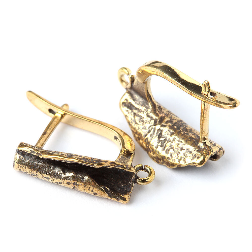 Швензы закрытые, 18.5х6.5мм, с английским замком, Anna Bronze, Корица, базовый материал - латунь, цвет античная латунь (золотистый с чернением), пара