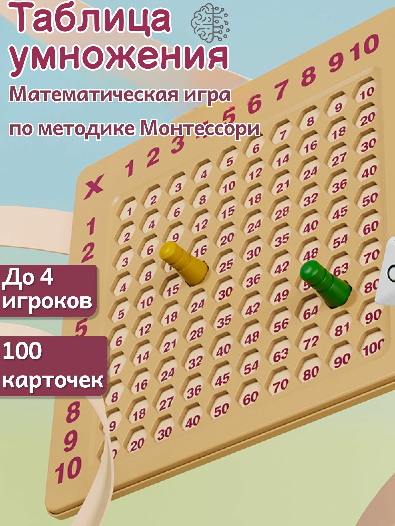 Таблица умножения с карточками / Развивающие игры для детей в школу / Настольная игра для школьника