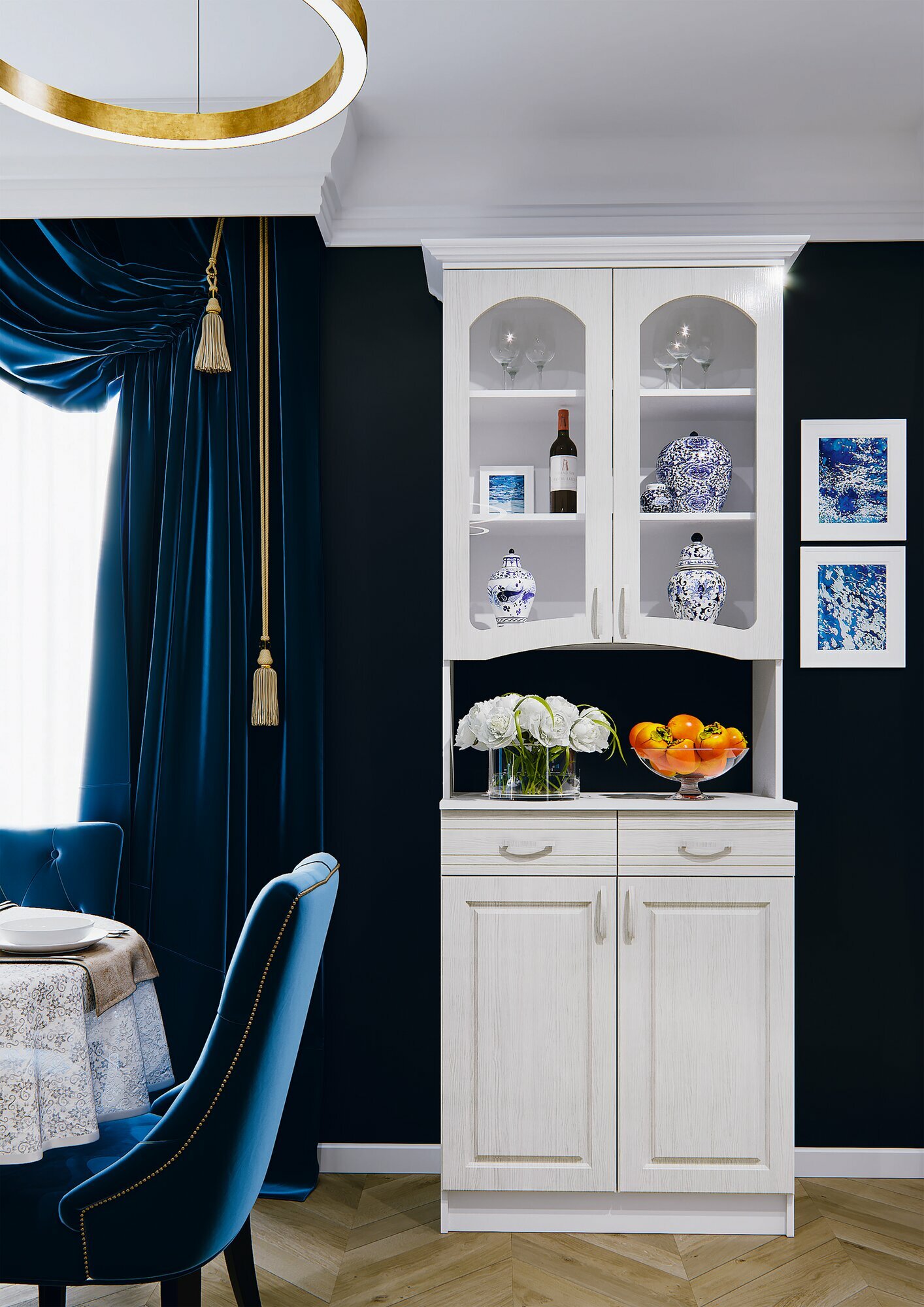 Буфет 2-х створчатый Констанция (Белый матовый) (Миф)