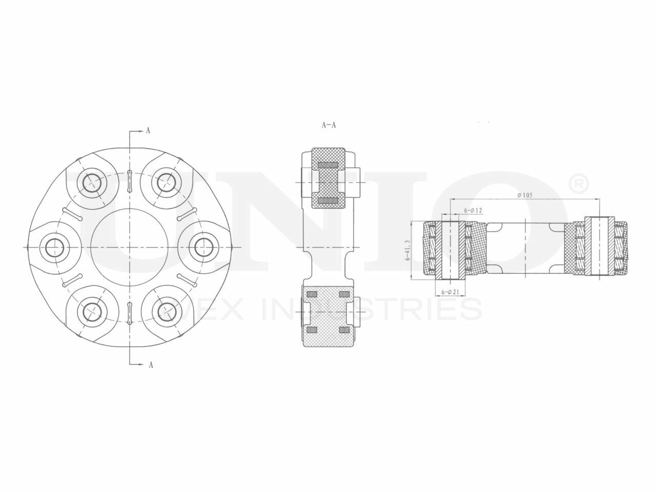 Муфта карданного вала, для БМВ 5 (F07-F18, G30, G31, E60, E61) 05- X5 (E53 E70 F15 F85 F95) 12- 3 (E91-E93 F30 F34 F80 G20) 04- BMW 04- артикул RMP-12502 производителя UNIO