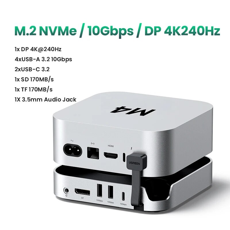 UGREEN Док-станция для Mac Mini M4 10-в-1
