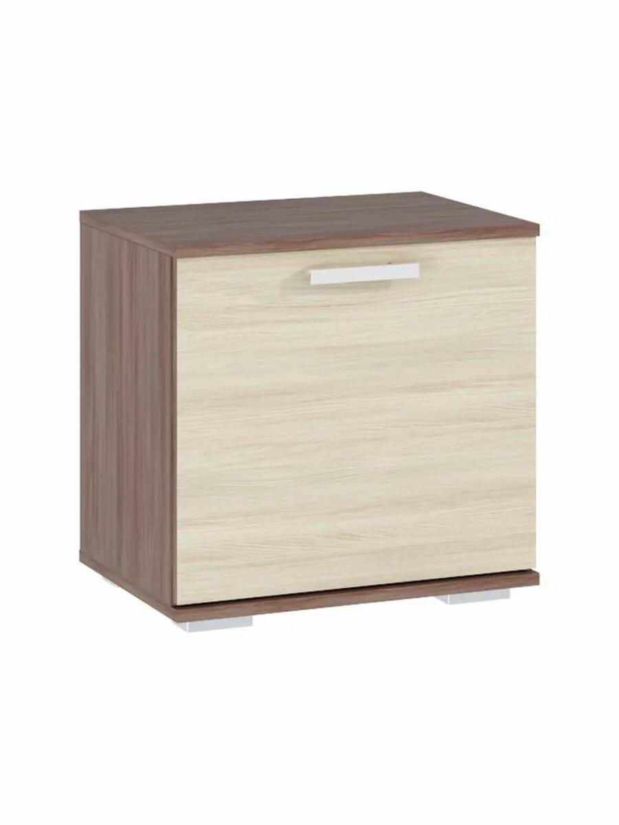 Обувница Алиса с откидной дверцей, 50х35.4х48.5 см, Ясень Шимо темный / светлый